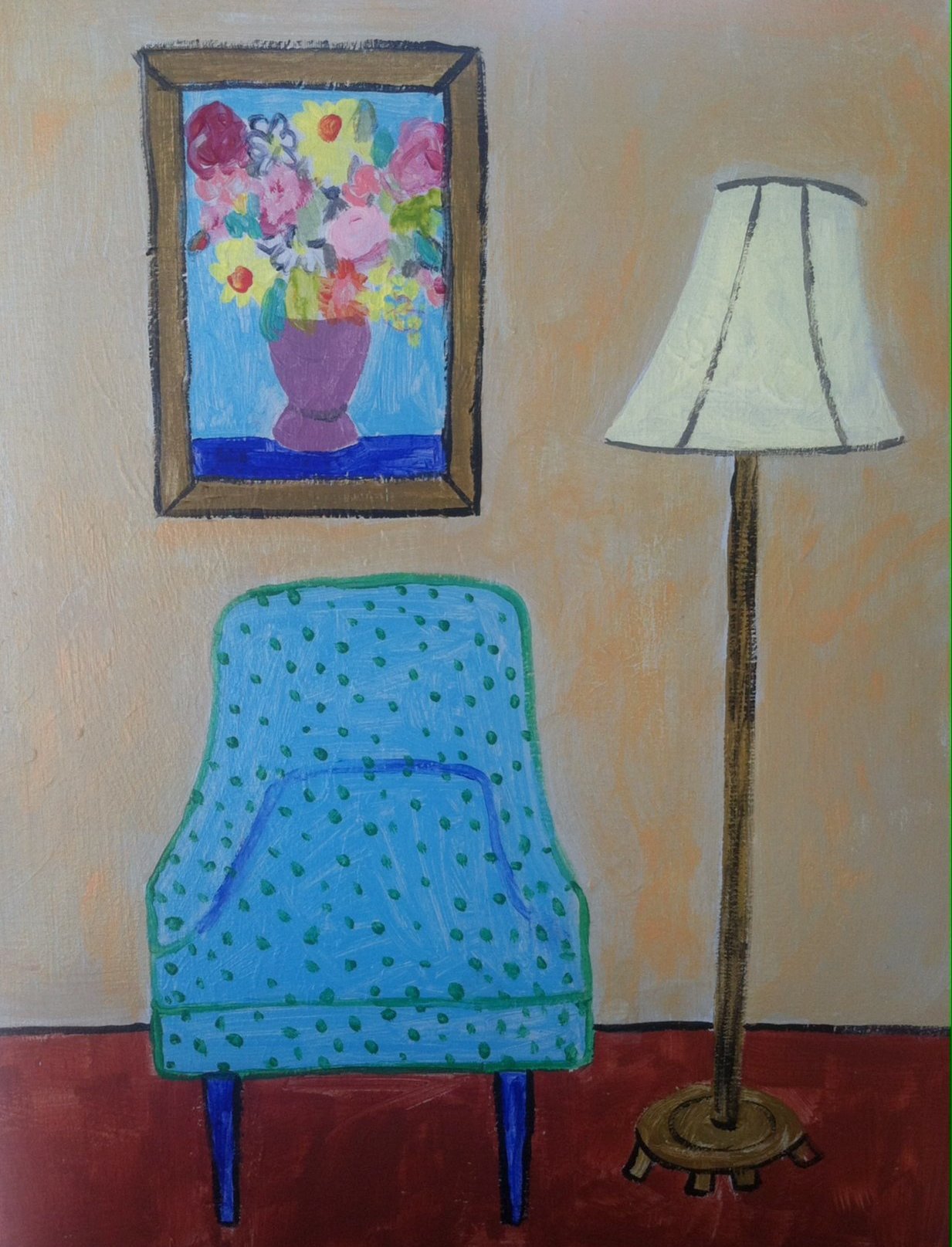 Blue Polka Dot Chair – Vino & Van Gogh